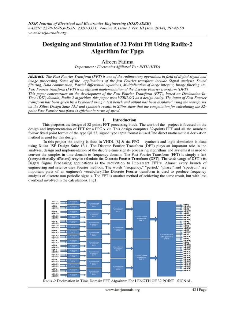 32-Point FFT Design Using Radix-2 FPGA | PDF | Teaching Methods ...