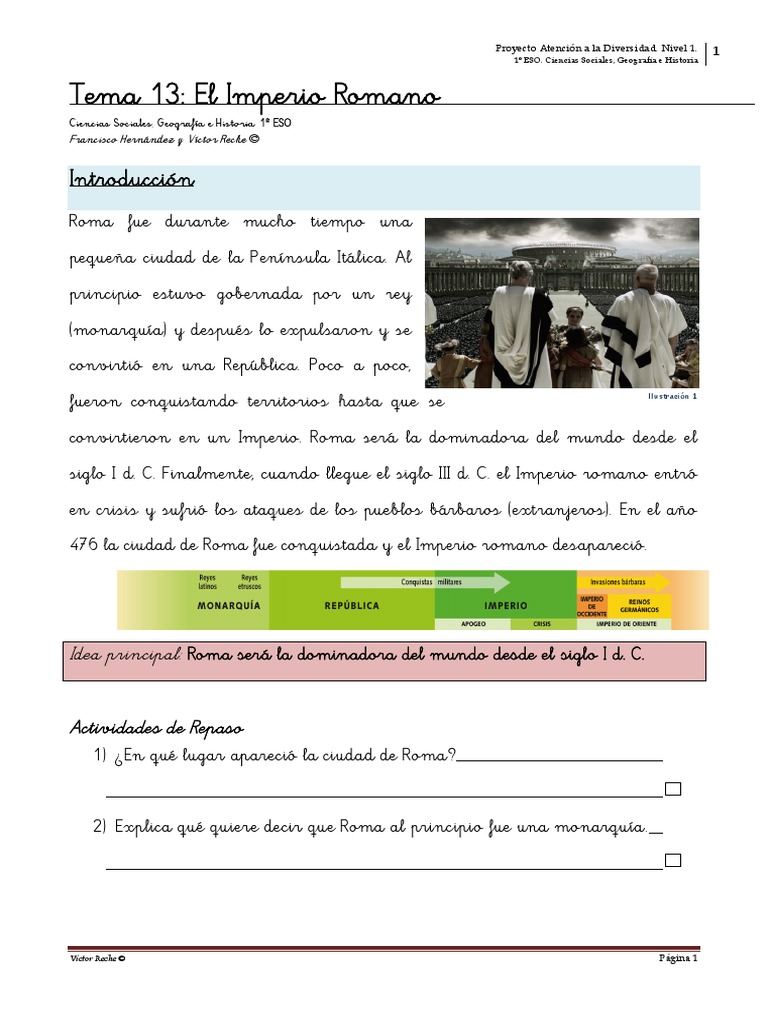 Tema 13. El Imperio Romano | PDF | Roma antigua | Neolítico