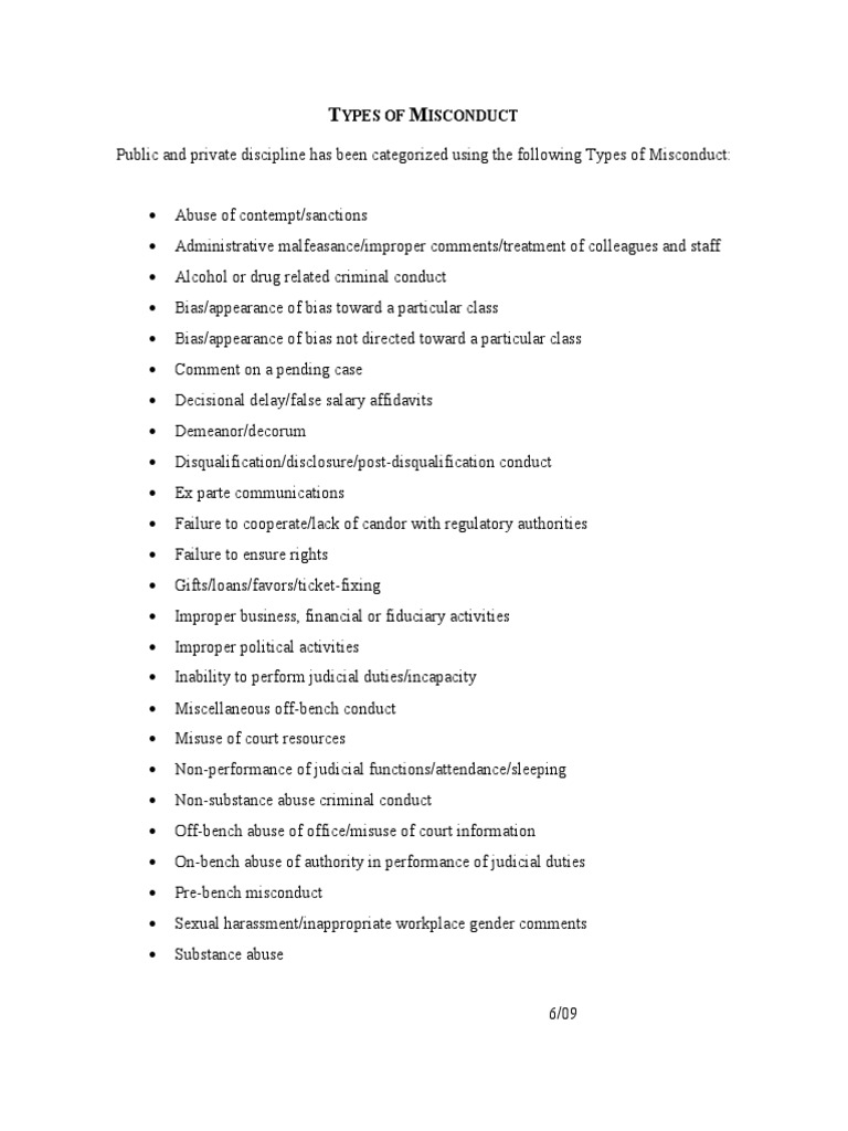 Types of Misconduct in Public Service | PDF | Career & Growth