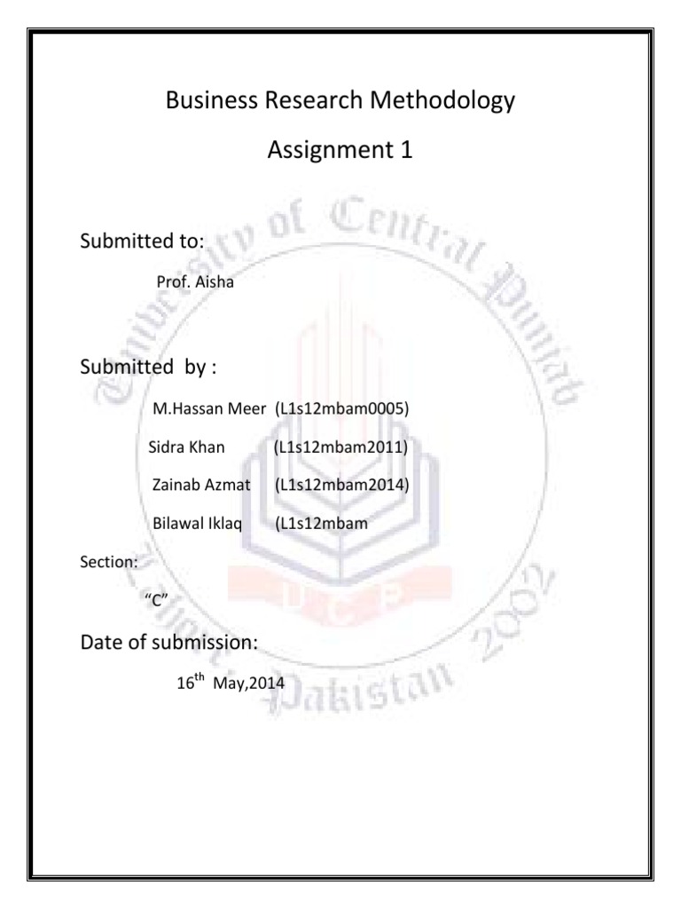 Business Research Methodology Assignment Analyzed | PDF | Organization ...