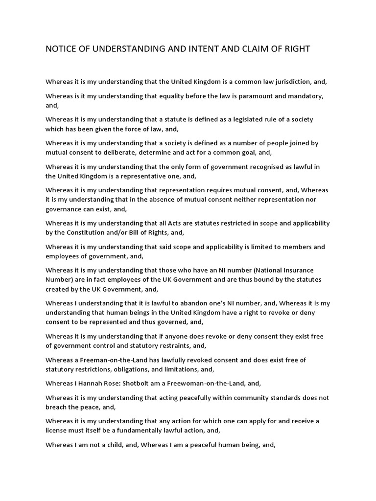 Freewoman's Declaration of Rights | PDF | Private Law | Government