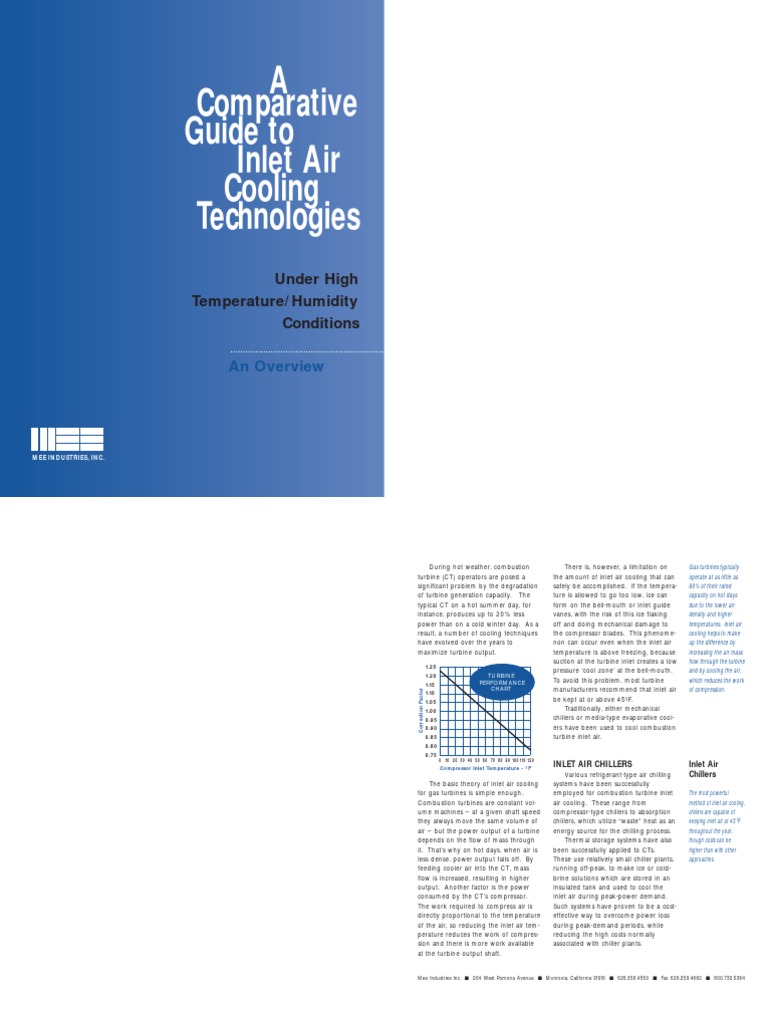 Comparative Guide To Inlet-Air Cooling Technologies | PDF | Fog ...