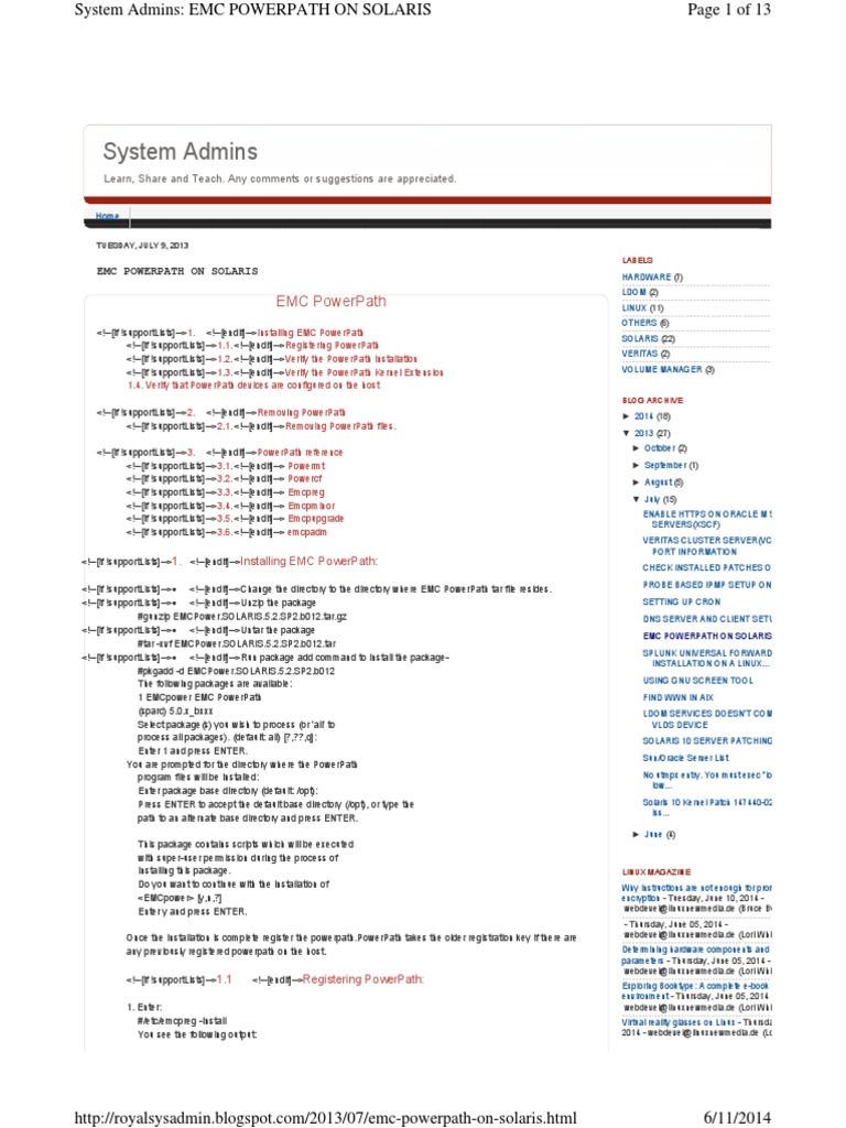 Emc Powerpath On Sola | Download Free PDF | Linux | Booting