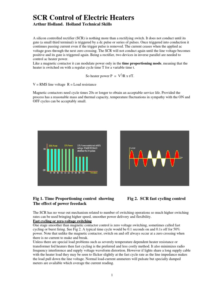 SCR Control for Electric Heaters | PDF | Rectifier | Power (Physics)