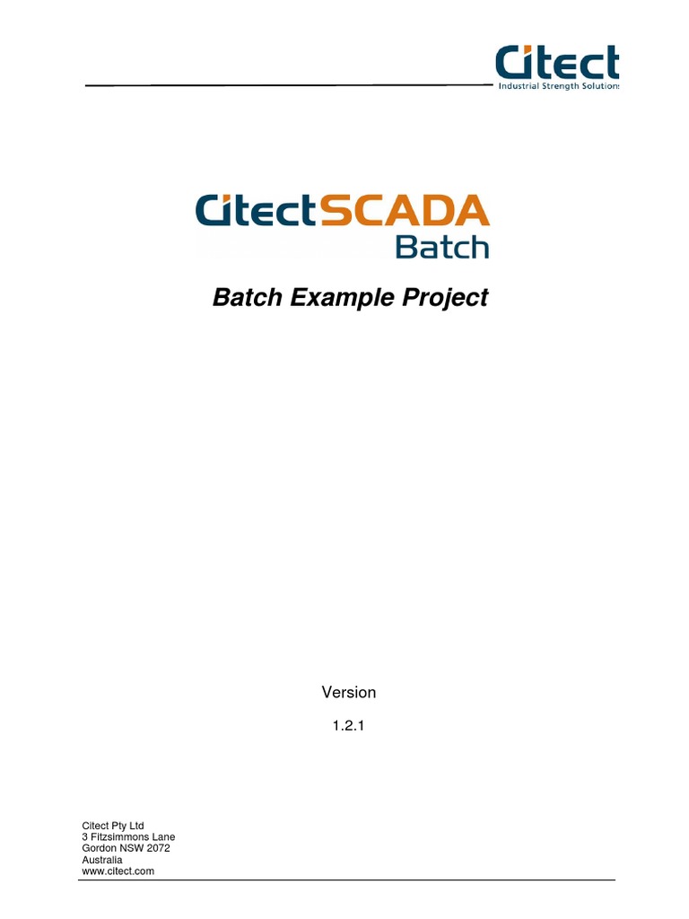 CitectSCADA Batch Example | PDF | Microsoft Access | Parameter (Computer Programming)