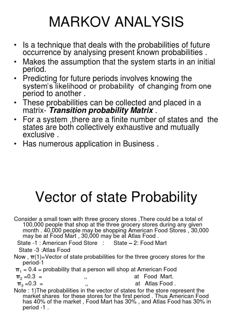 Markov Analysis | PDF | Markov Chain | Statistical Theory