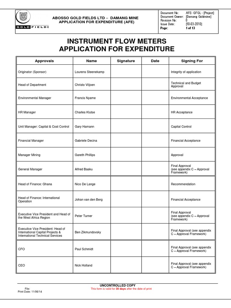 AFE - Flow Meters | PDF | Pump | Exchange Rate