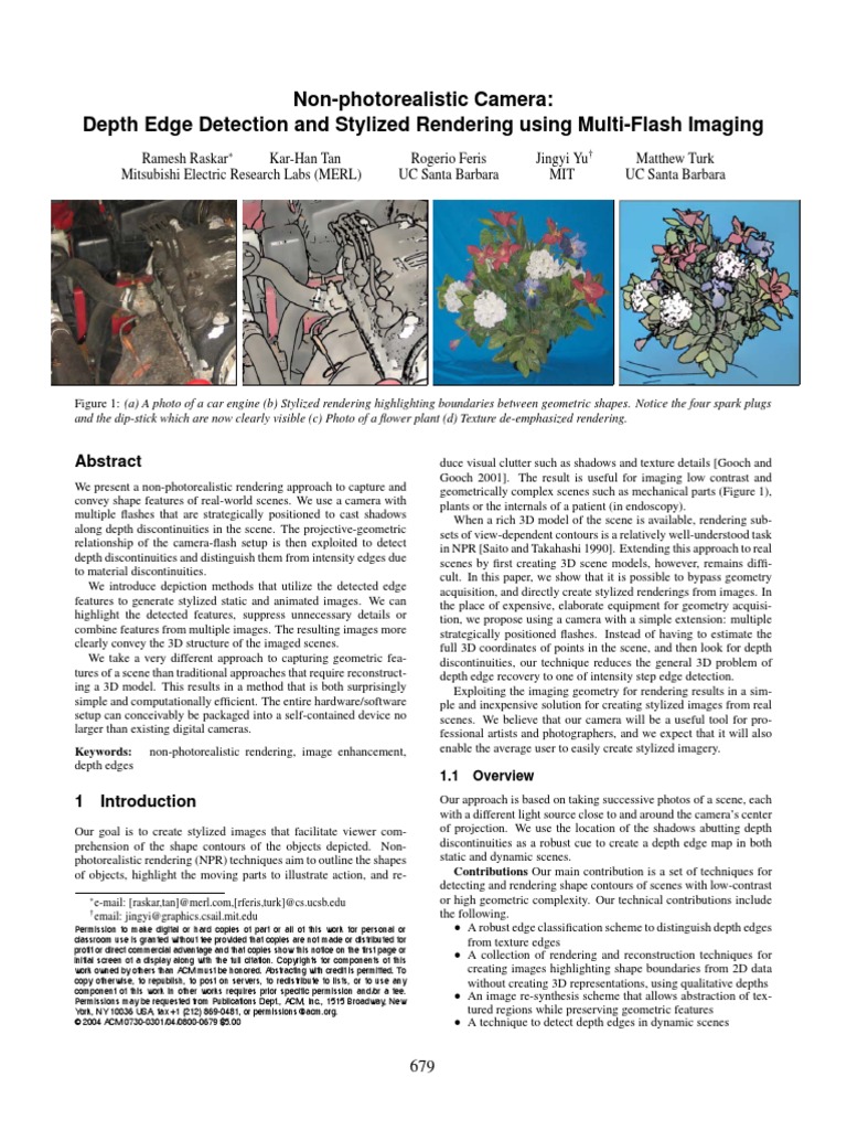 Non Photorealistic Camera | PDF | Image Segmentation | Rendering ...