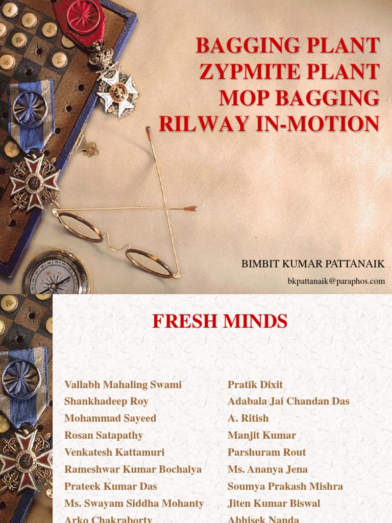 Bagging Plant Zypmite Plant Mop Bagging Rilway In-Motion: Bimbit Kumar ...