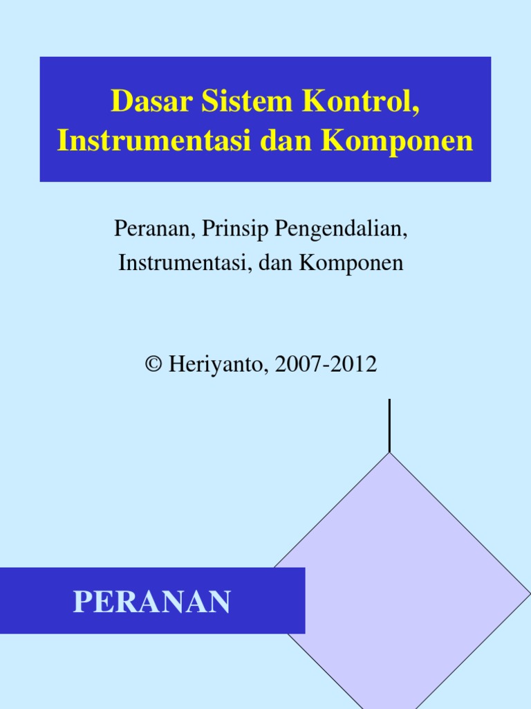 Dasar Sistem Kontrol, Instrumentasi Dan Komponen | PDF