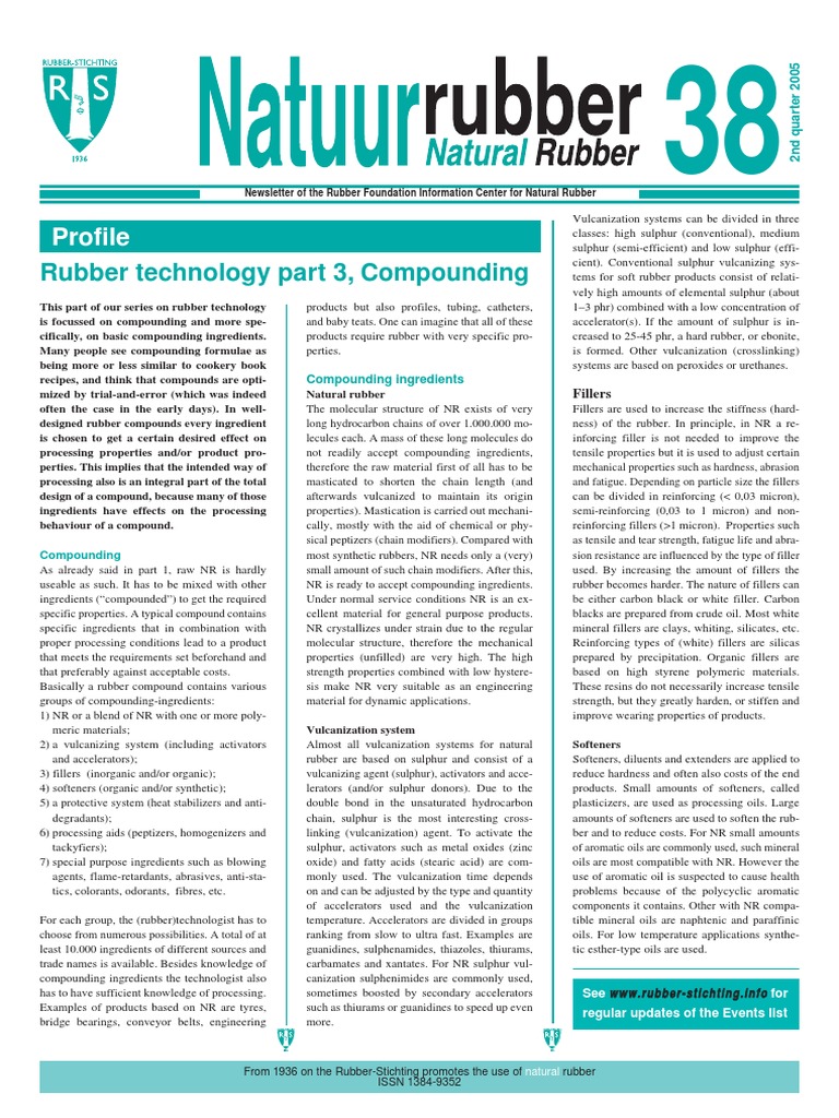 Natuurrubber Compounding | PDF | Natural Rubber | Tire