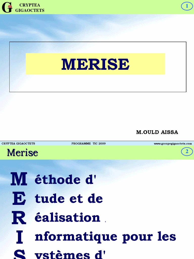 Introduction à la méthode Merise | PDF | Technologies de l'information ...