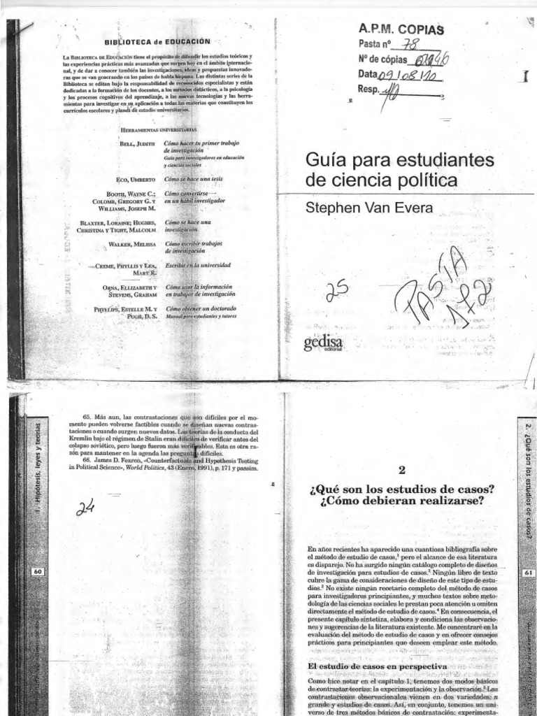 Stephen Van Evera Que Son Los Estudios de Casos | PDF