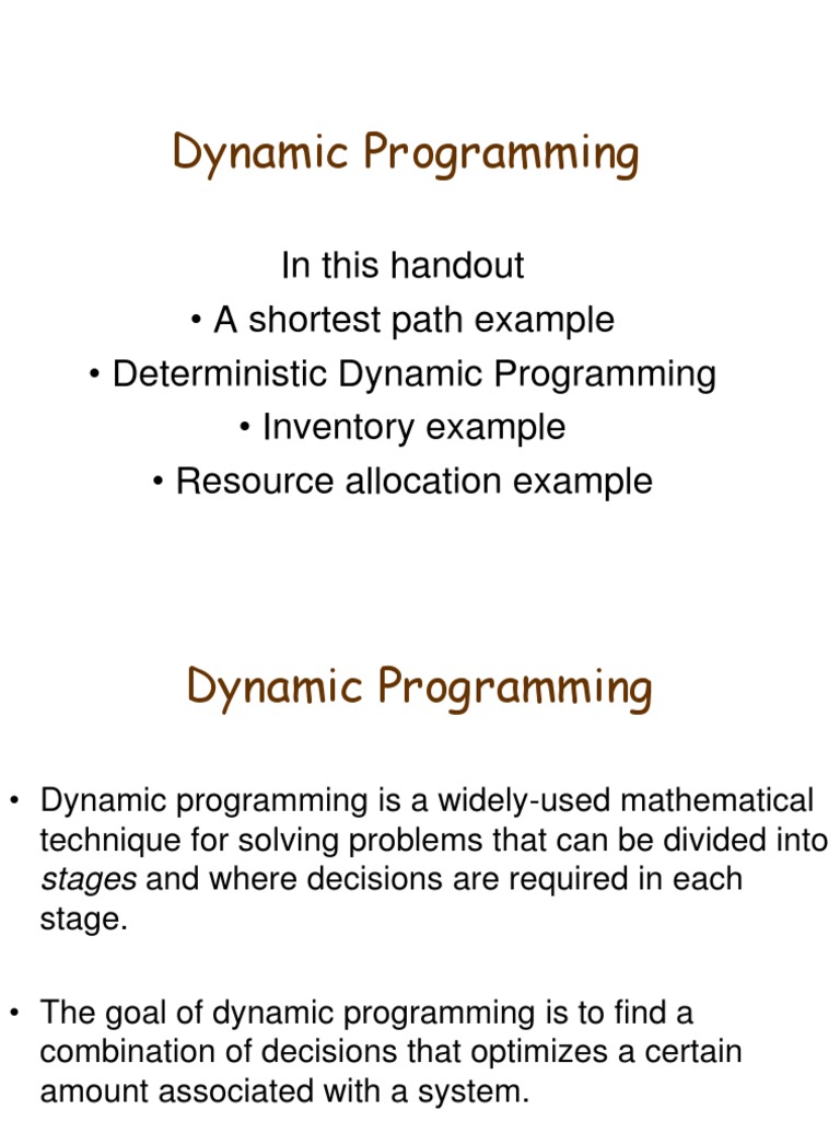 Dynammic Programming Shortest Route | PDF | Dynamic Programming ...