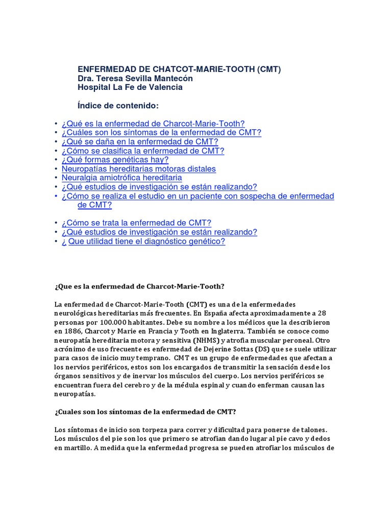 Charcot Marie Tooth | PDF