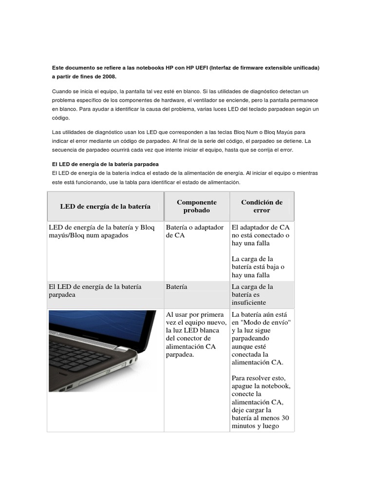 Guía de resolución de problemas para notebooks HP con UEFI que muestran ...