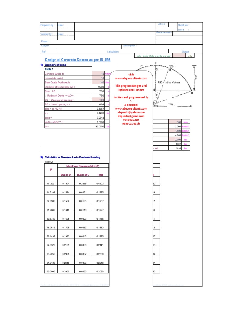 15 Design of RCC Dome 23052014 | PDF | Structural Engineering ...