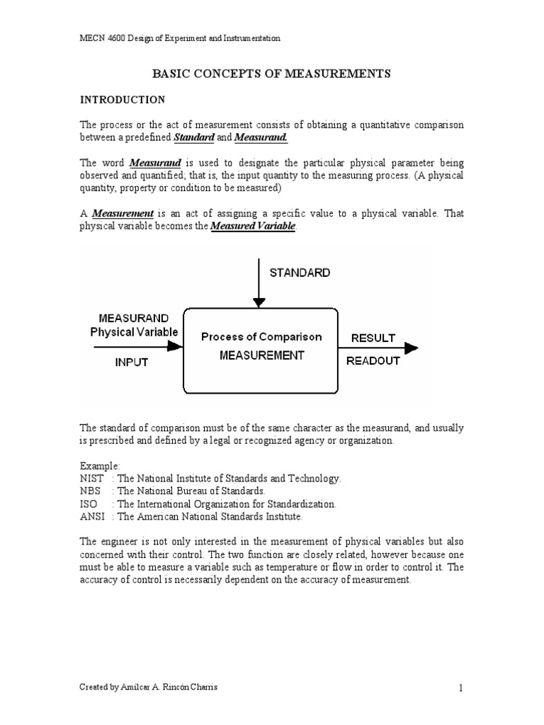 Basic Concepts of Measurements | PDF | Accuracy And Precision | Signal ...