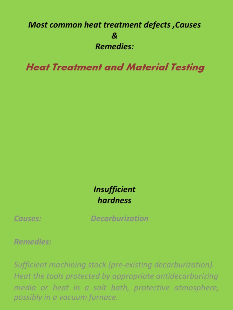 Heat Treatment Defects | PDF | Heat Treating | Annealing (Metallurgy)