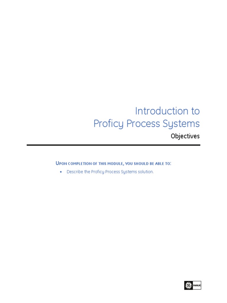 GFS-400 M01 - Introduction To Proficy Process Systems | PDF | Scada | Server (Computing)