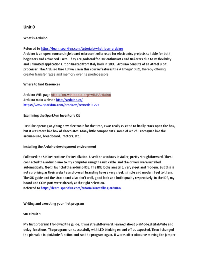 Arduino Coursework Outline | PDF | Arduino | Robot