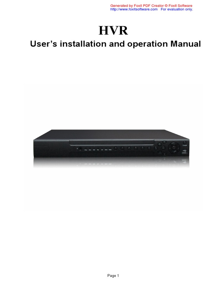 Manual DVR-HVR Truvision | PDF | Power Supply | Digital Video Recorder