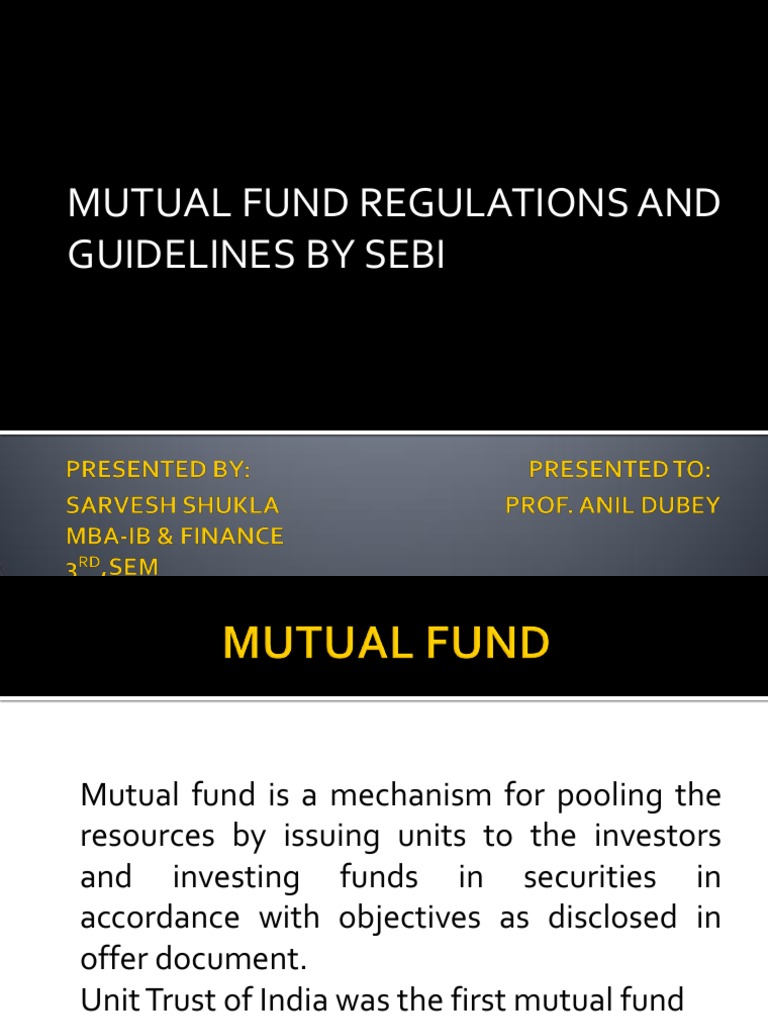 Mutual Fund SEBI Regulation | PDF | Mutual Funds | Trust Law