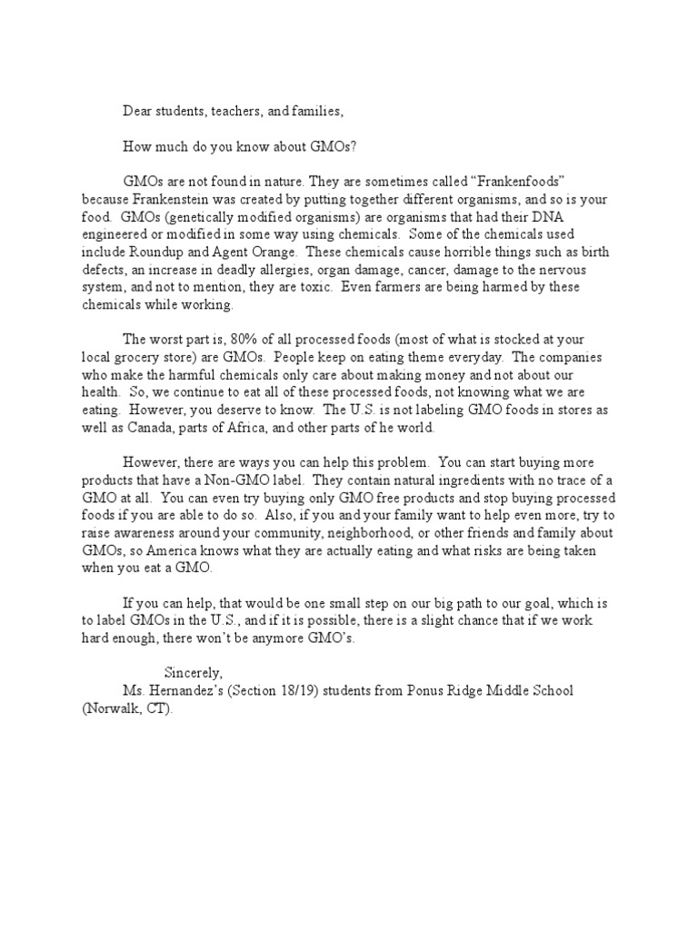 Letter of Awareness | PDF