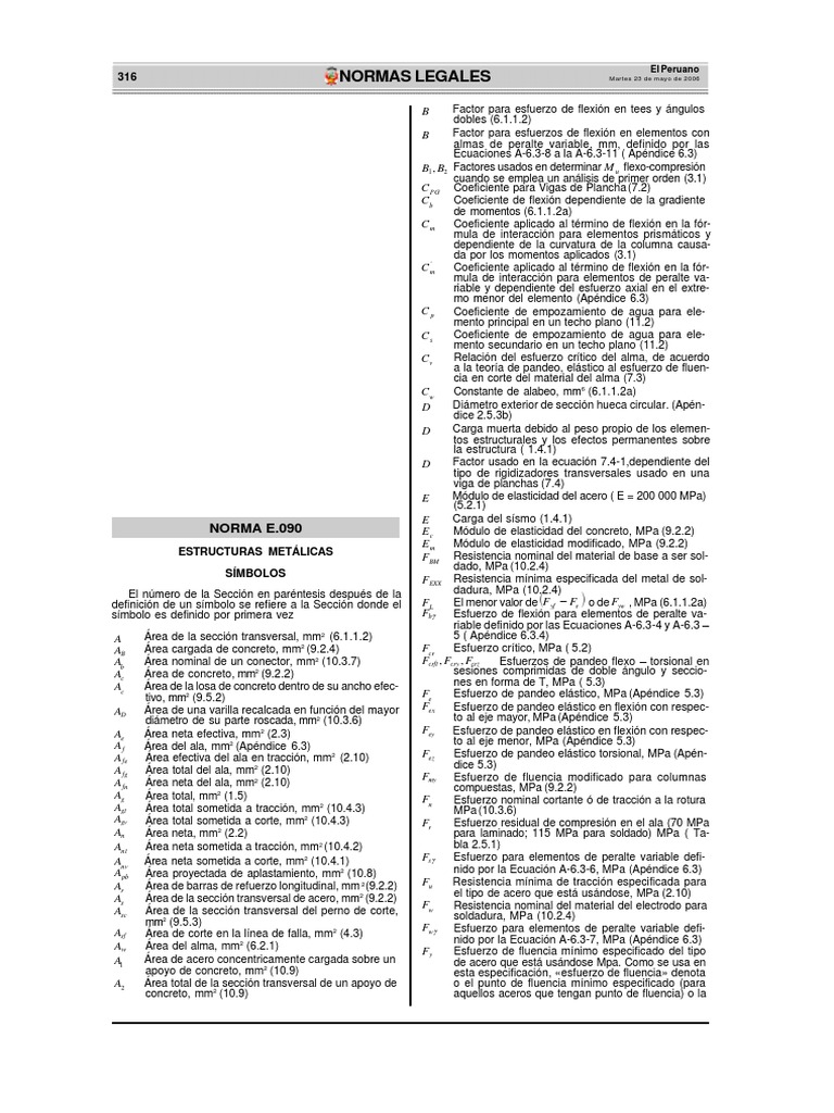 Normas Legales: NORMA E.090 | PDF