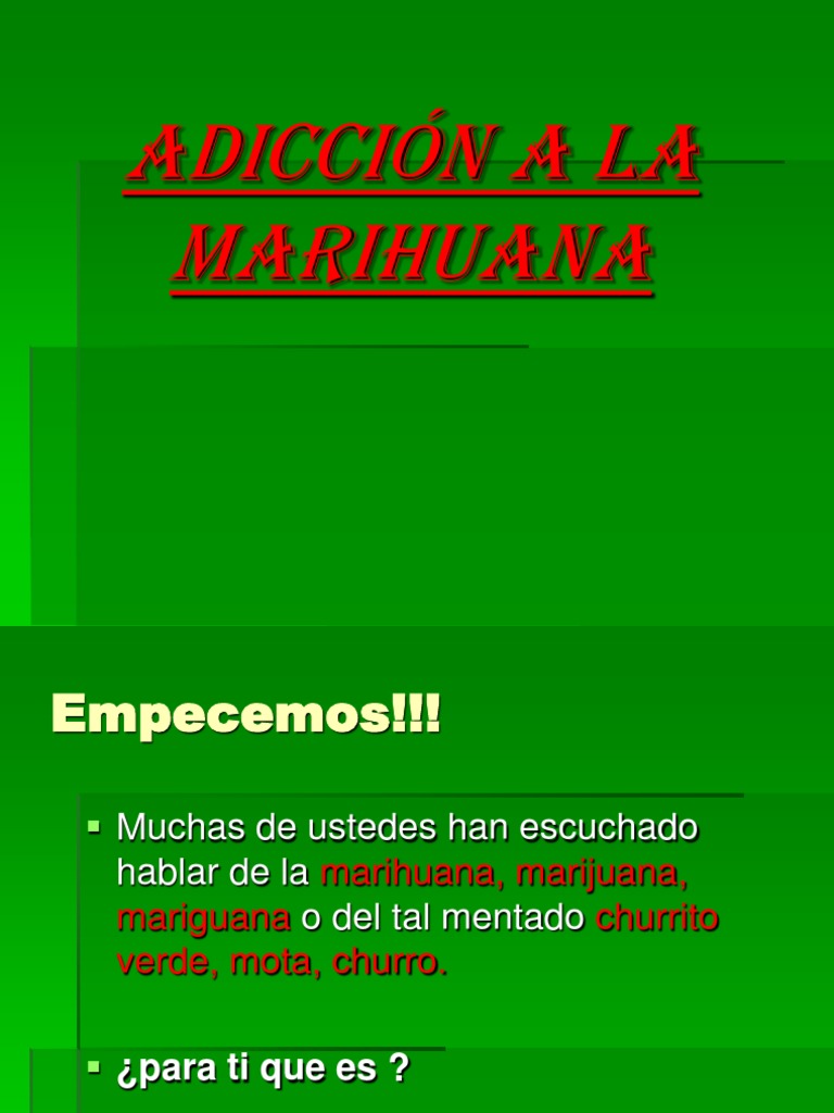 Adiccion A La Marihuana Pdf Cannabis Droga Aspectos Sociales De