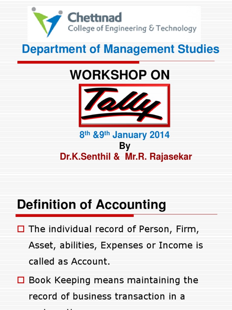 Tally Workshop Overview and Features | PDF | Debits And Credits ...