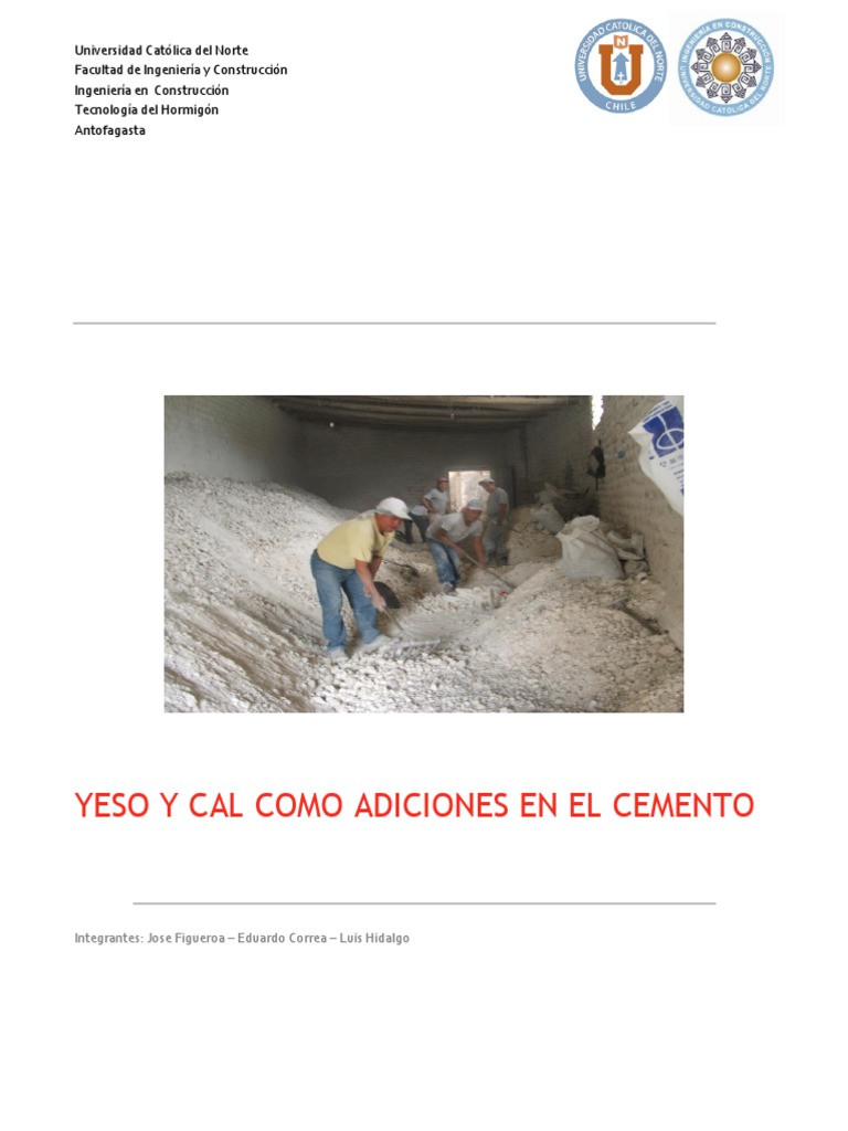 Yeso y Cal como Aditivos en Cemento | PDF | Yeso | Cemento