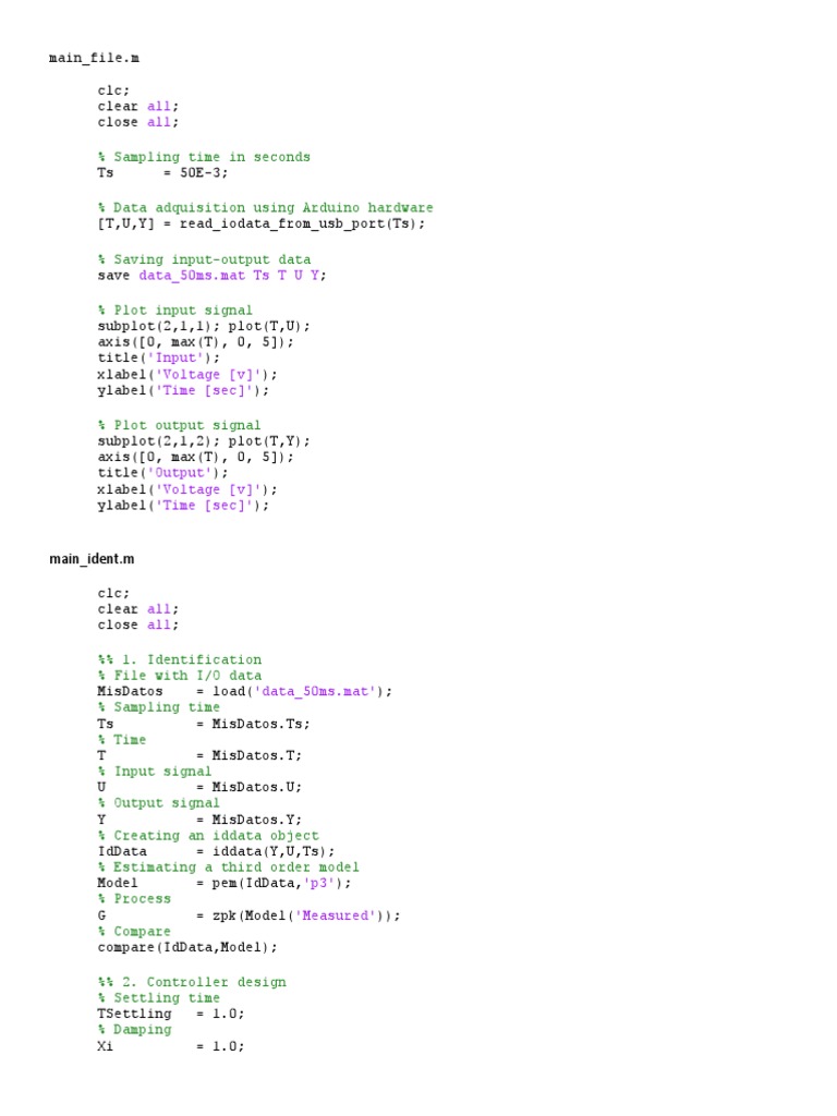 All All: Main - Ident.m | PDF | Teaching Mathematics | Electrical ...