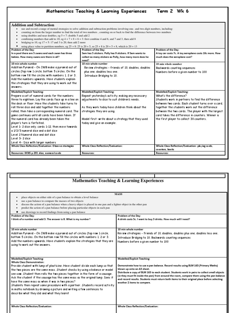 Term 2 Week 6 | PDF | Subtraction | Dice