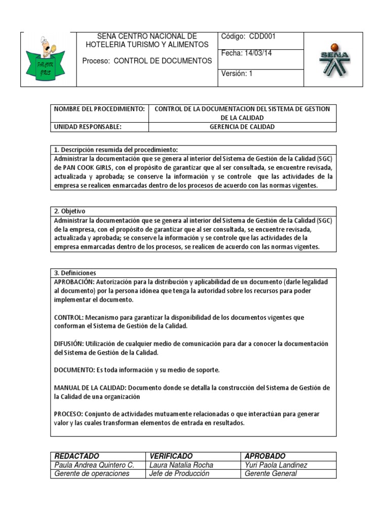 2. Formato Control de Documentos | Gestión de la calidad | Calidad ...