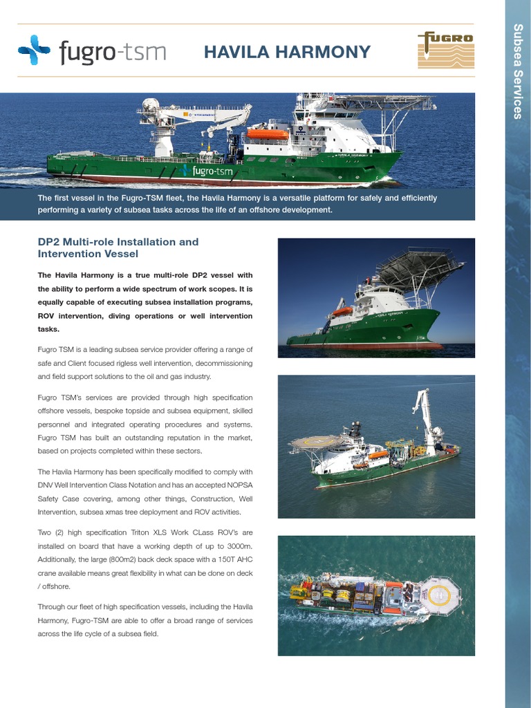 Havila Harmony Datasheet | PDF | Subsea (Technology)