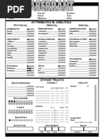 WOD - Werewolf - The Apocalypse - Character Sheet - 2nd Edition | PDF