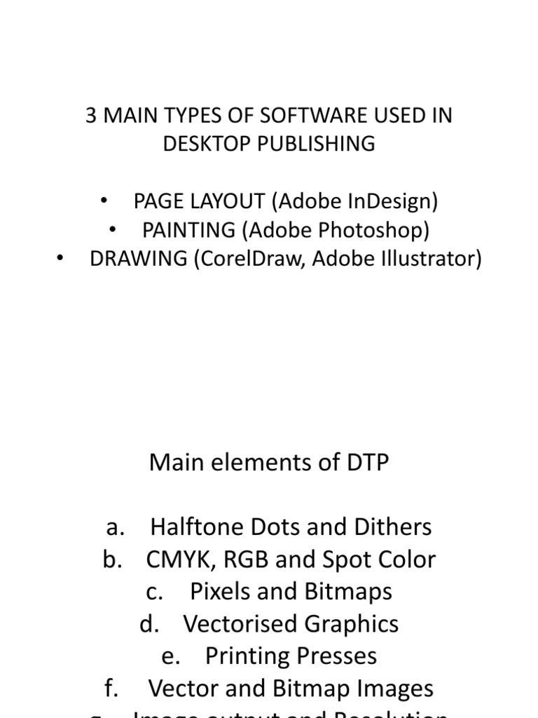 Types of Software in Desktop Publishing | PDF | Games & Activities