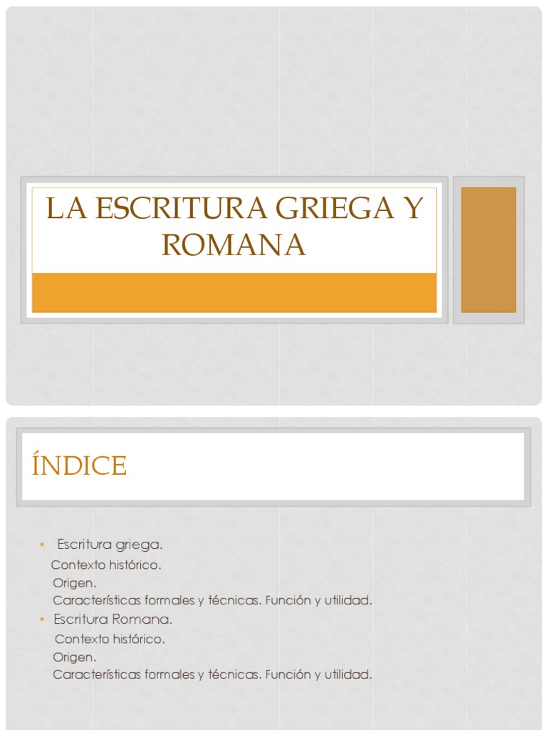La Escritura Griega y Romana | PDF | Roma antigua | Lengua griega