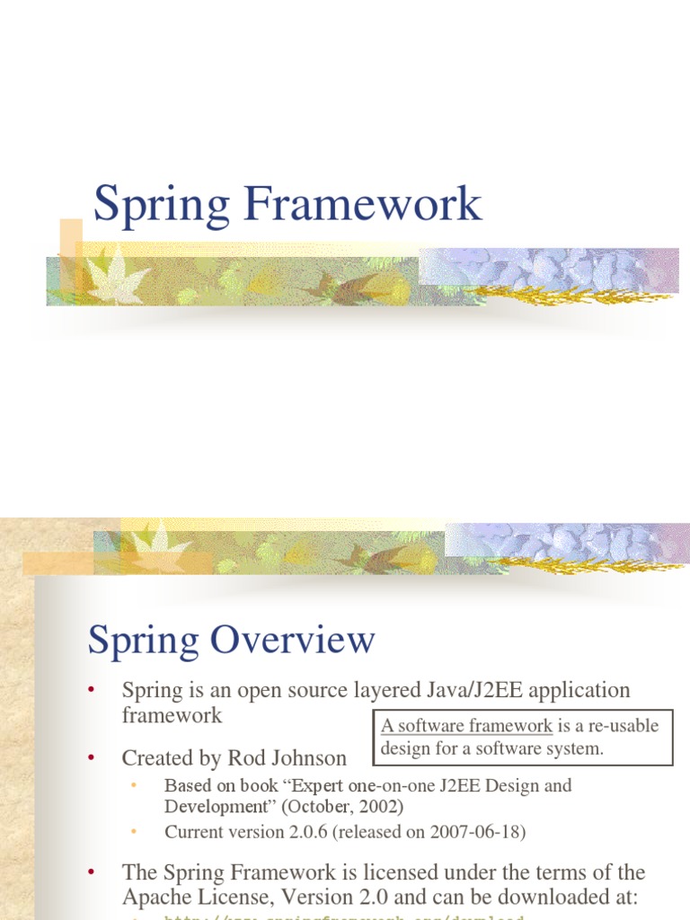 Spring Framework | PDF | Spring Framework | Enterprise Java Beans Spring Framework | PDF | Spring Framework | Enterprise Java Beans