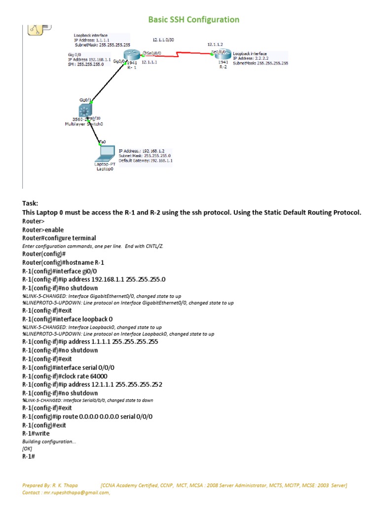 SSH Configuration | PDF | Ip Address | Network Architecture