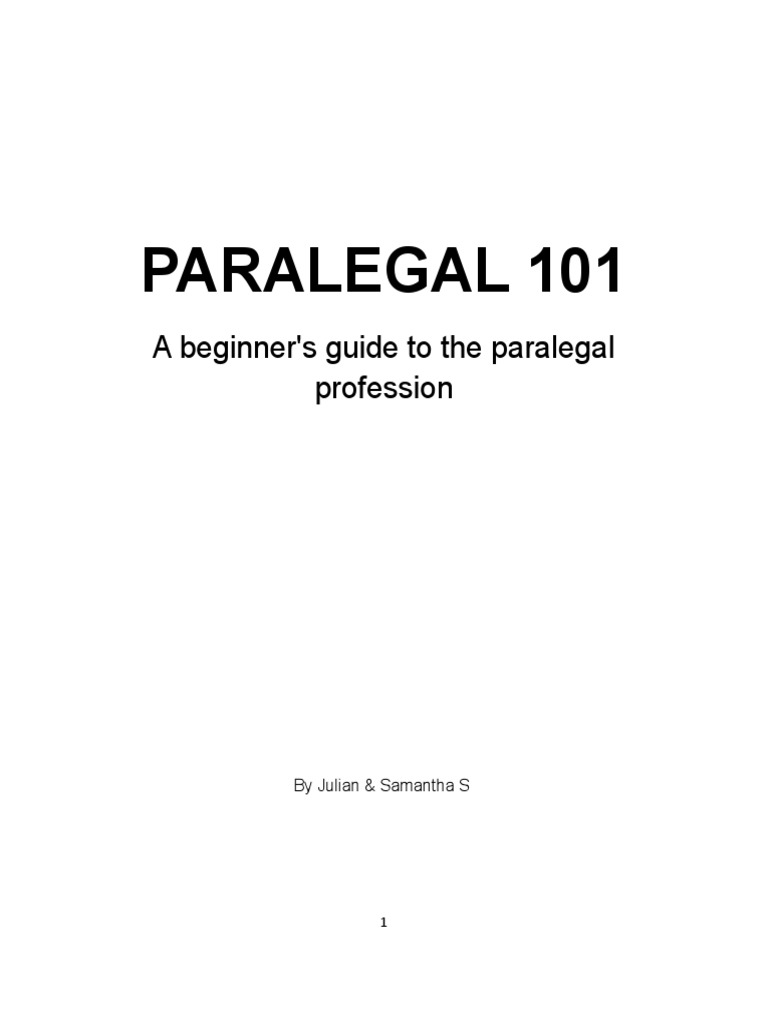 Paralegal 101 | PDF | Practice Of Law | Government Information