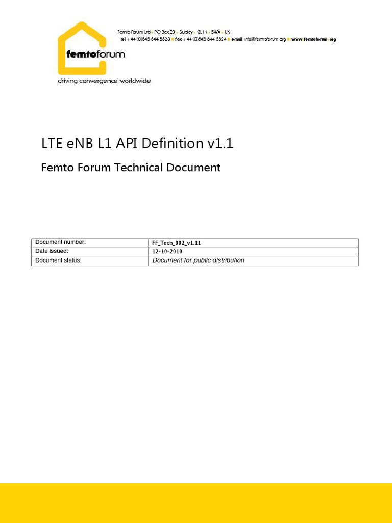 LTE eNB L1 API Definition | PDF | Telecommunications Engineering | Data ...