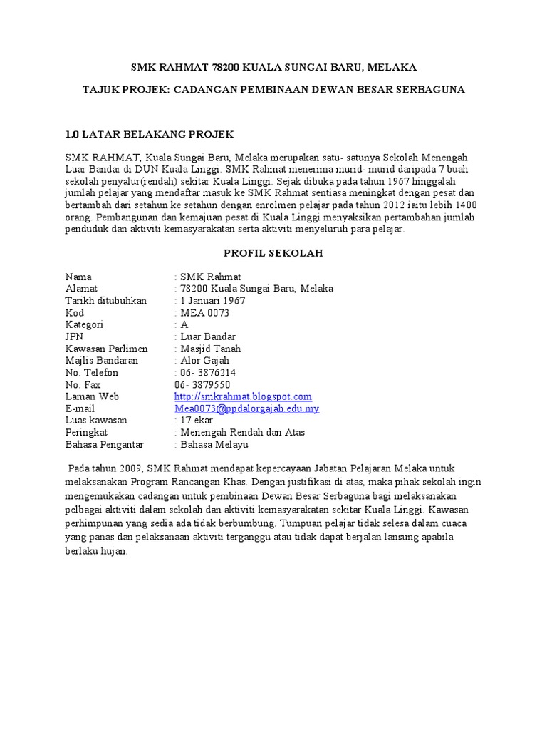 Kertas Projek Dewan Sekolah