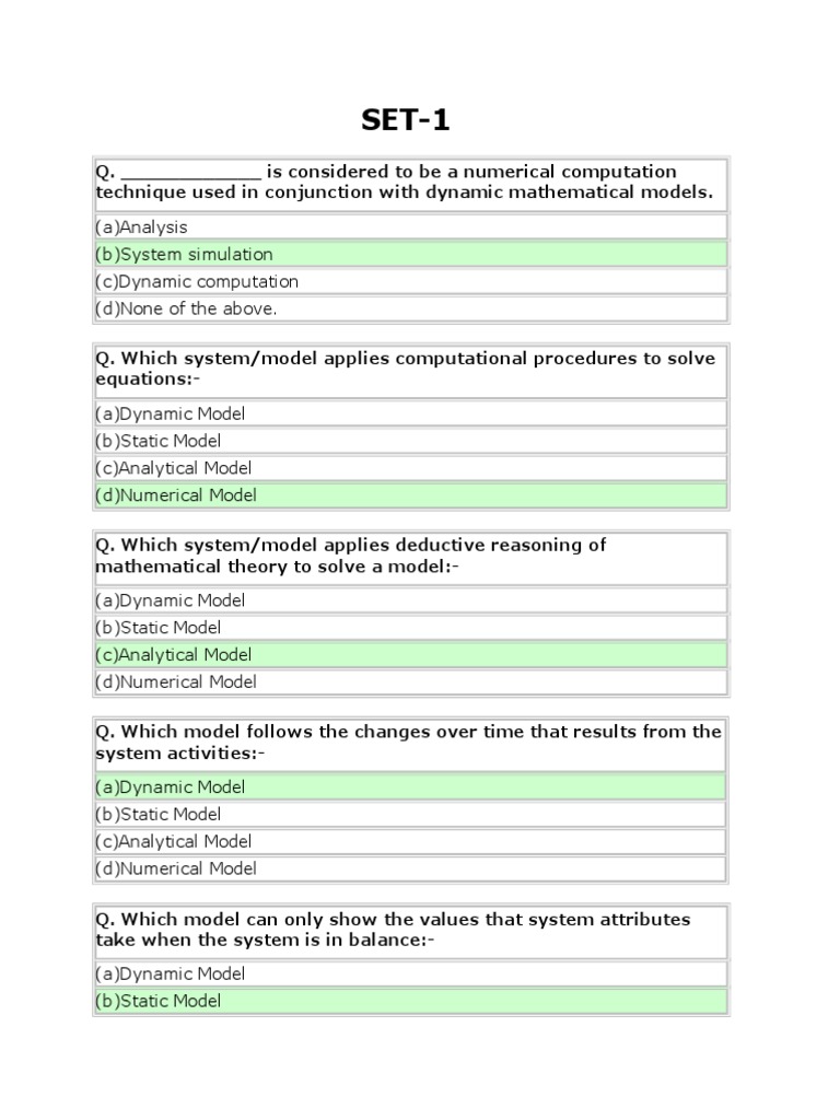 Simulation and Modeling MCQ'S | PDF | Computer Simulation ...