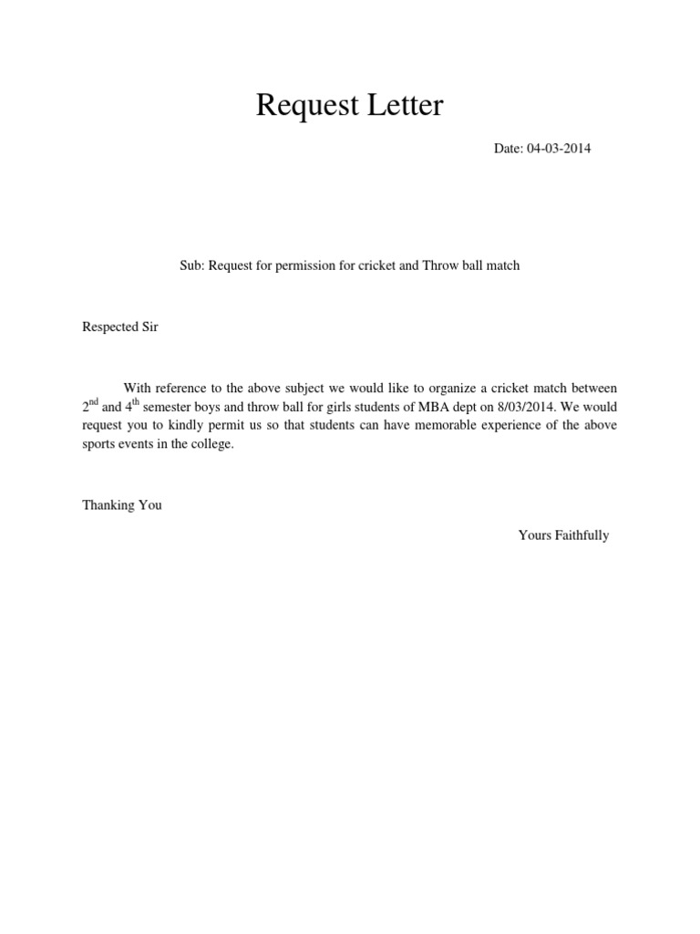 Request Letter: ND TH | PDF