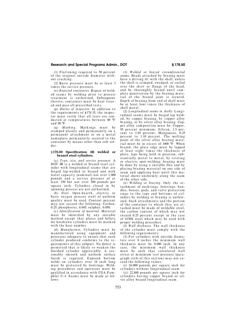 DOT Specification 4B | PDF | Joining | Industries