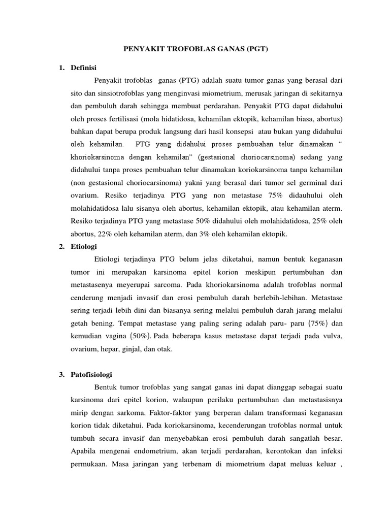 Penyakit Trofoblas Ganas | PDF