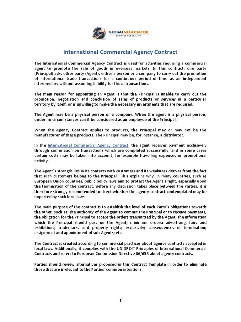 Trade Agreement Template