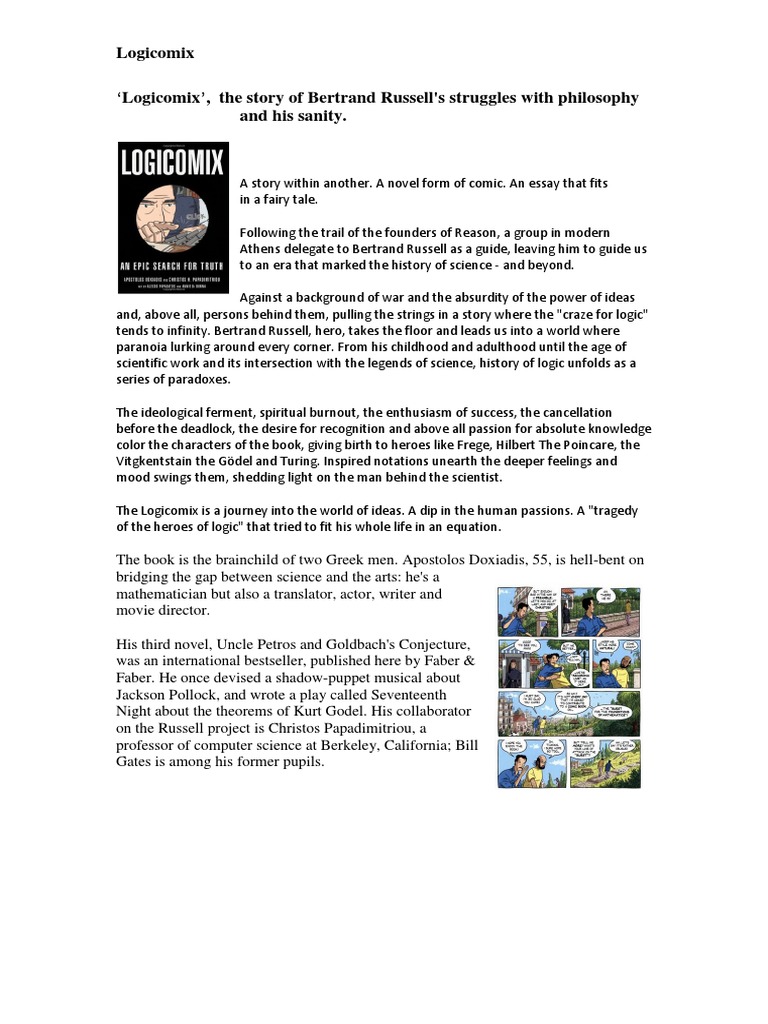 "Logicomix" An Epic Search For Truth | PDF | Logic | Teaching Mathematics